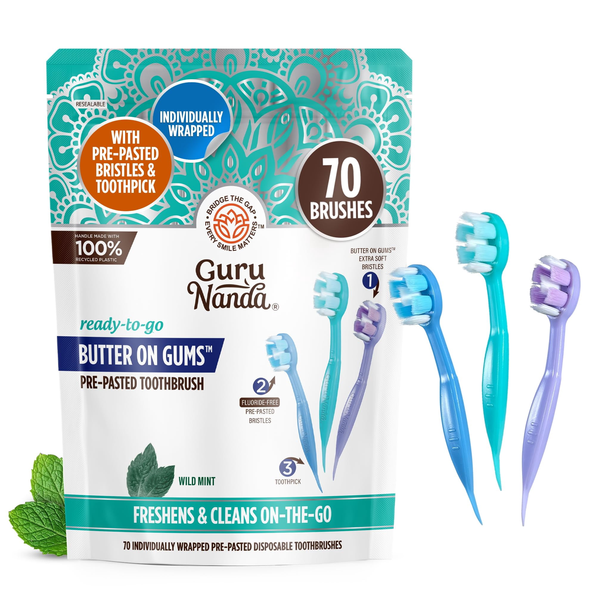 Click here for Gurunanda Ready-To-Go Disposable Mini Travel Tooth... prices