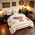 Manfei Retro USA Flag Full Size Bedding Sets, Firework Butterfly ...