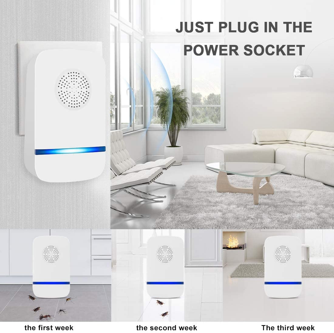 Pest Control Ultrasonic Repellent 2 Pack – Easy Humane Way to Repel ...