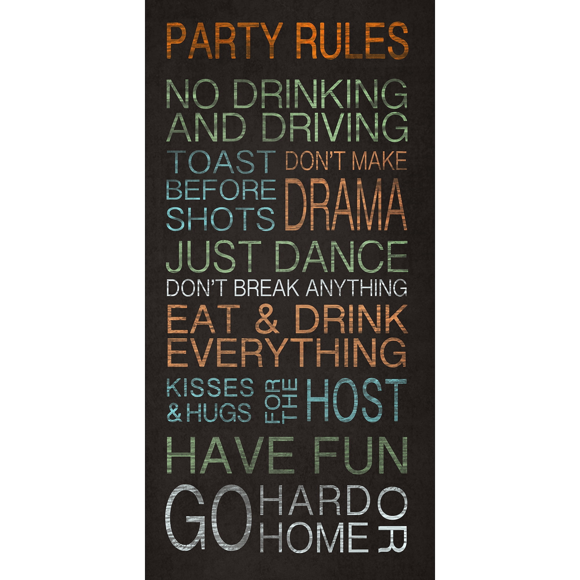 Party Rules Wall Art - Walmart.com