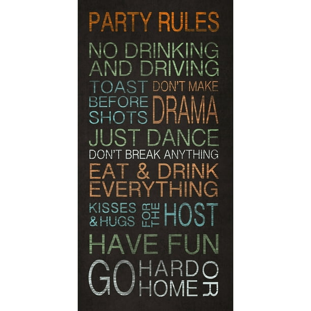 Party Rules Wall Art - Walmart.com