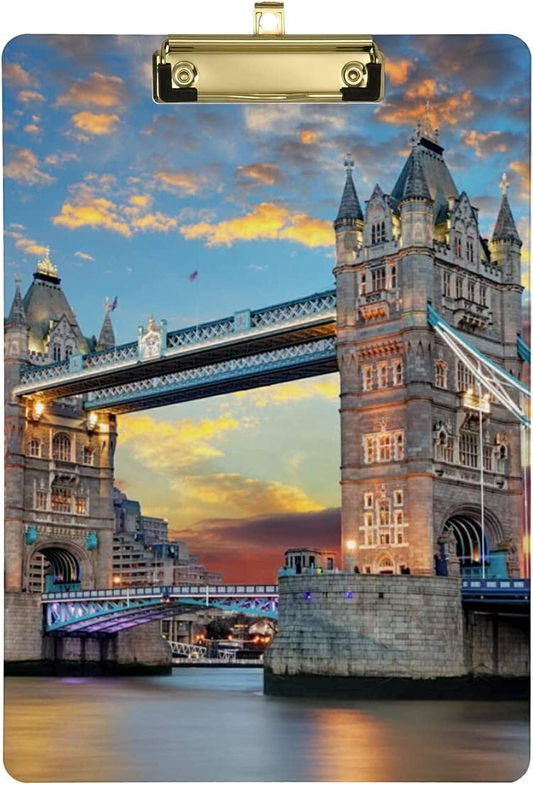 FMSHPON Tower Bridge London UK Clipboard Hardboard Wood Nursing Clip ...