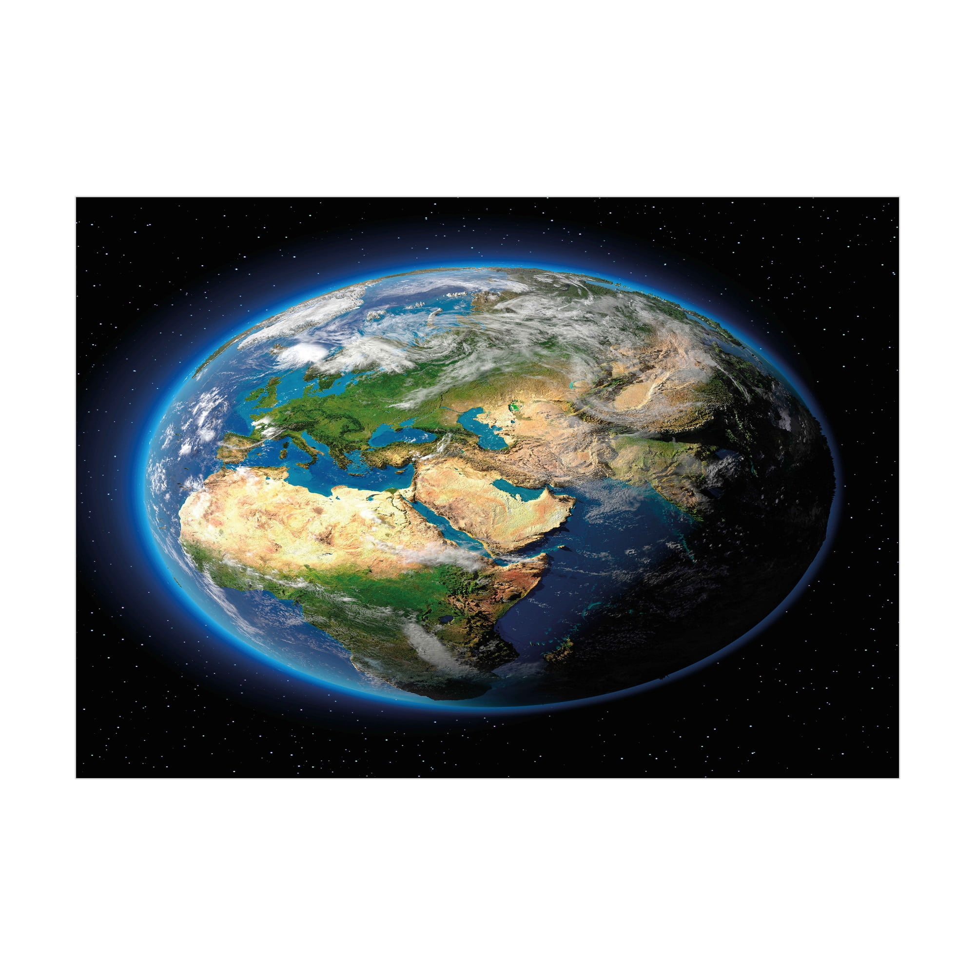Earth Jigsaw Puzzle, Vivid Earth Globe with Blue Seas Greenery ...