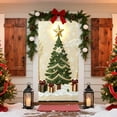 35 X 72 In Stereoscopic Embroidery Style Christmas Door Cover Christmas ...