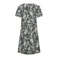 Ryrjj Boho Floral Printed Casual Dress For Women Summer Crewneck Short