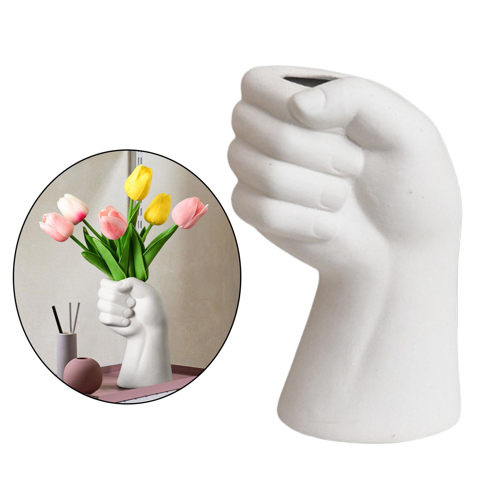 Flower Vase Nordic Style Hand Shape Sculpture Vase, Flower Planter Pot ...
