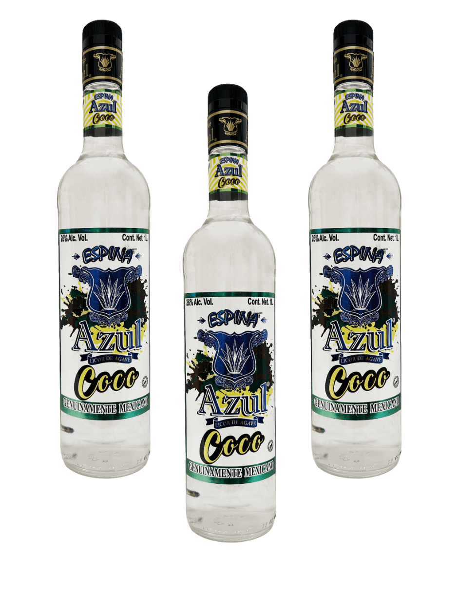 Tripack Licor de Agave Espina Azul Coco 1000 Ml Espina Azul Licor de ...
