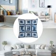 16"x16" Pillow Covers Blue And White Pattern with Squares, Lines, And ...