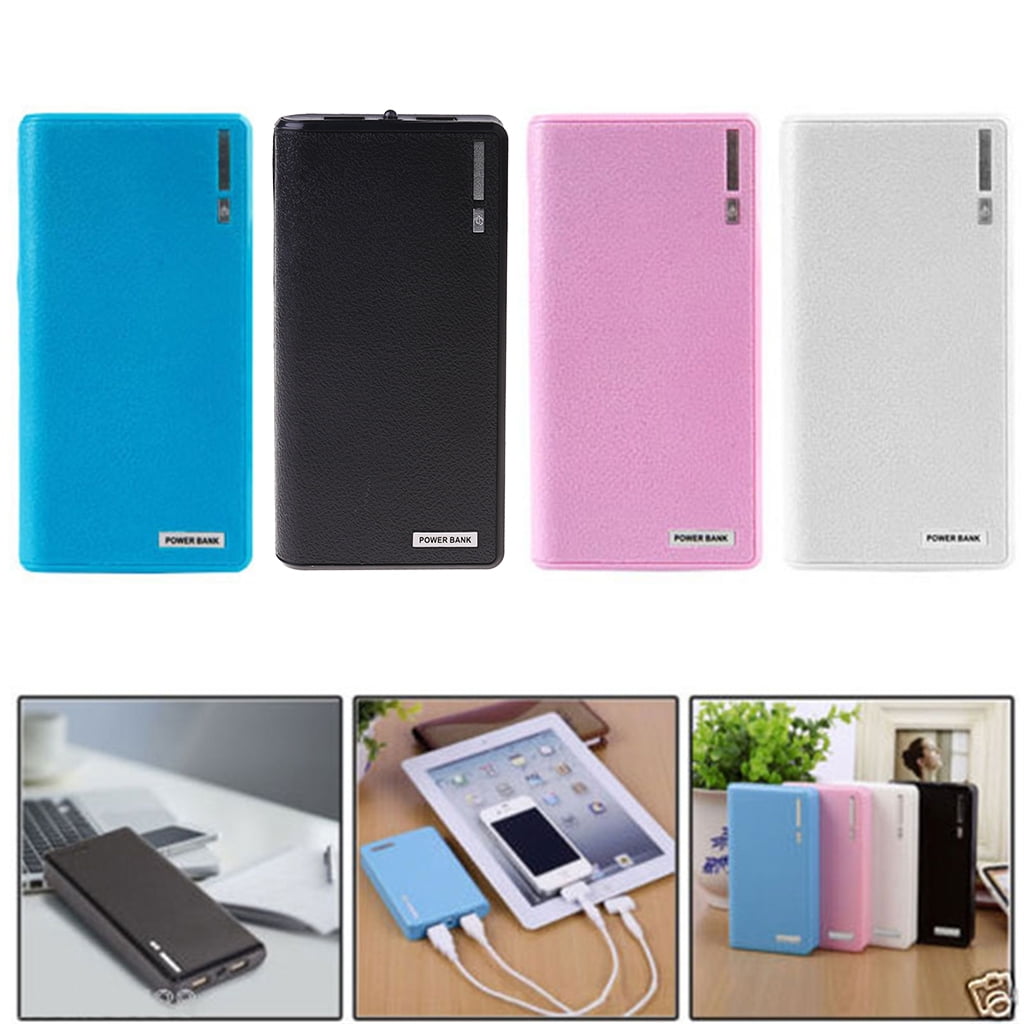 Dual USB Power Bank 6x 18650 External Backup Battery Charger Box Case ...