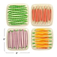 Creative Co-Op Square Stoneware Plate with 4 Vegetable Styles ...