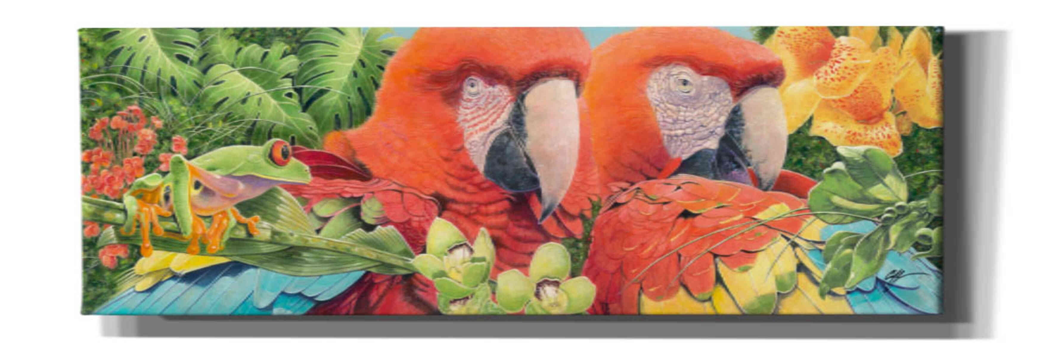 Epic Graffiti 'Scarlet Macaws' by Durwood Coffey, Canvas Wall Art, 60 ...