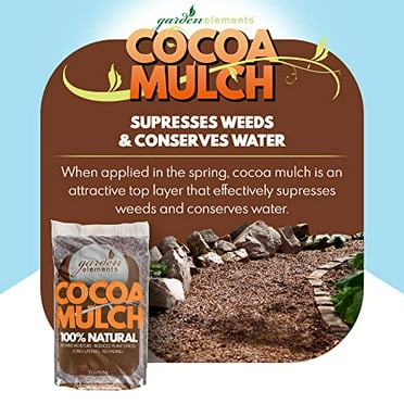 Garden Elements Organic Cocoa Bean Shell Mulch for Lawn & Yard, 100% ...