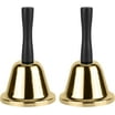 Gold Hand Bell, 2 Pack Steel Hand Bell Call Bell for Wedding, Adults ...