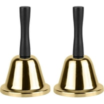 Gold Hand Bell, 2 Pack Steel Hand Bell Call Bell for Wedding, Adults ...