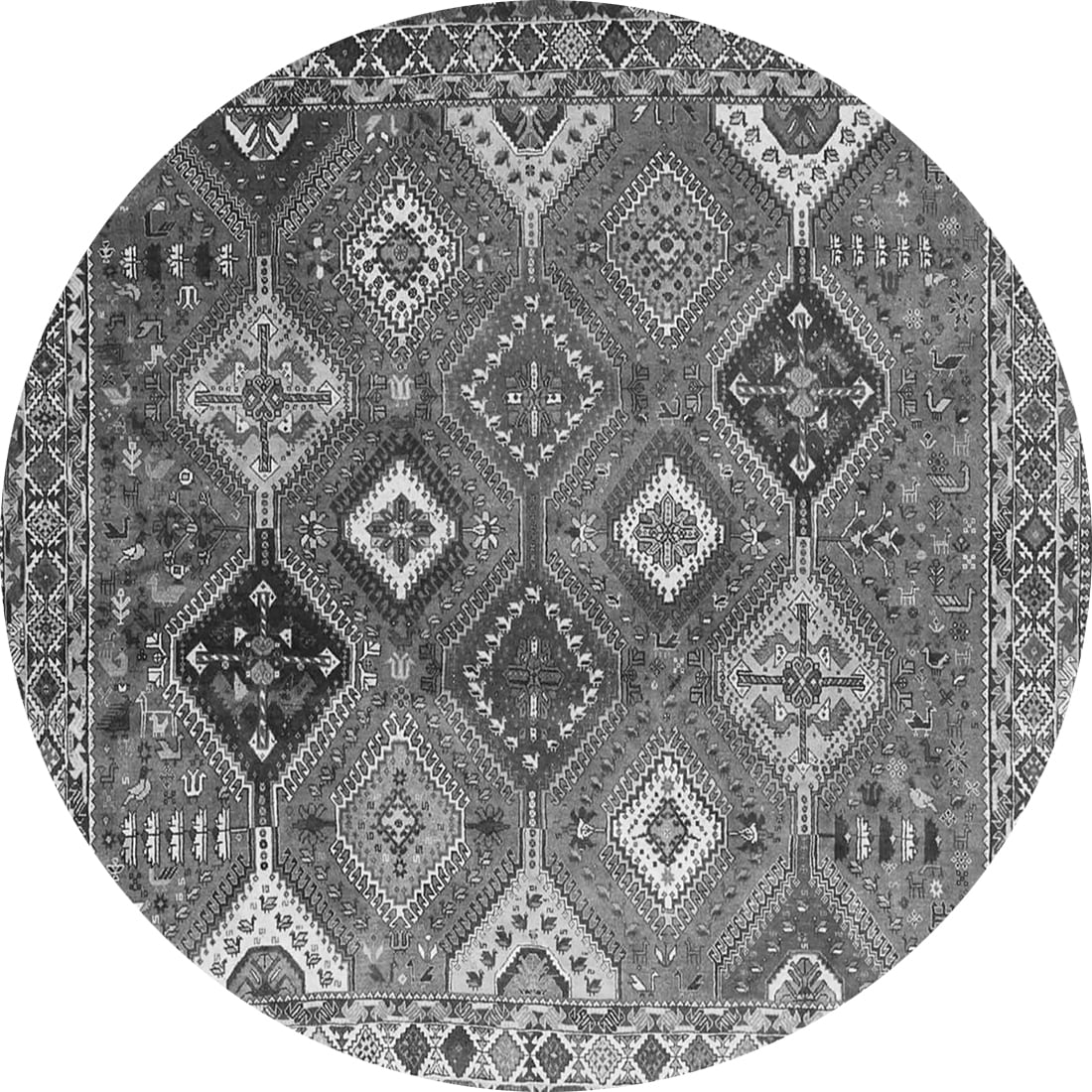 Ahgly Company Indoor Round Persian Gray Traditional Area Rugs, 8' Round ...