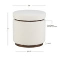 Linon Primrose Storage Ottoman Stool, Walnut Finish with Natural Sherpa ...