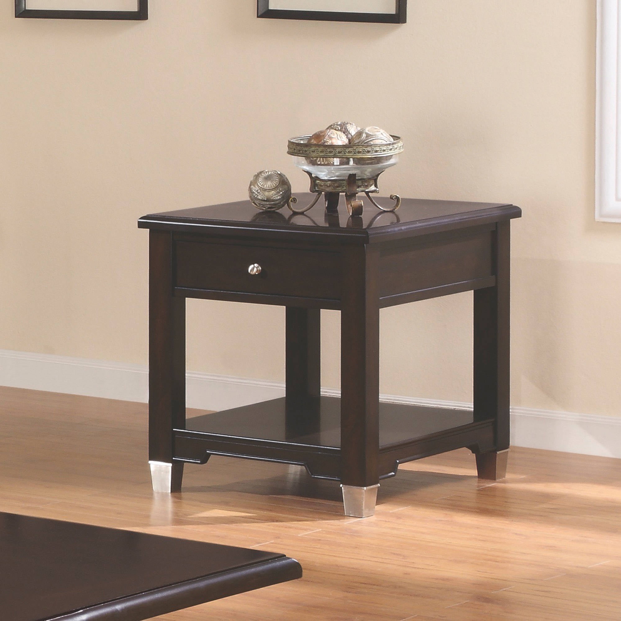 Coaster End Table, Deep Merlot Finish - Walmart.com