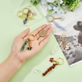 6Pcs 6 Styles Resin Keychains with Brass Micro Pave Cubic Zirconia ...