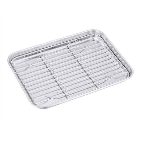 Toaster Oven Pan With Rack Set,Stainless Steel Broiler Pan With Cooling ...
