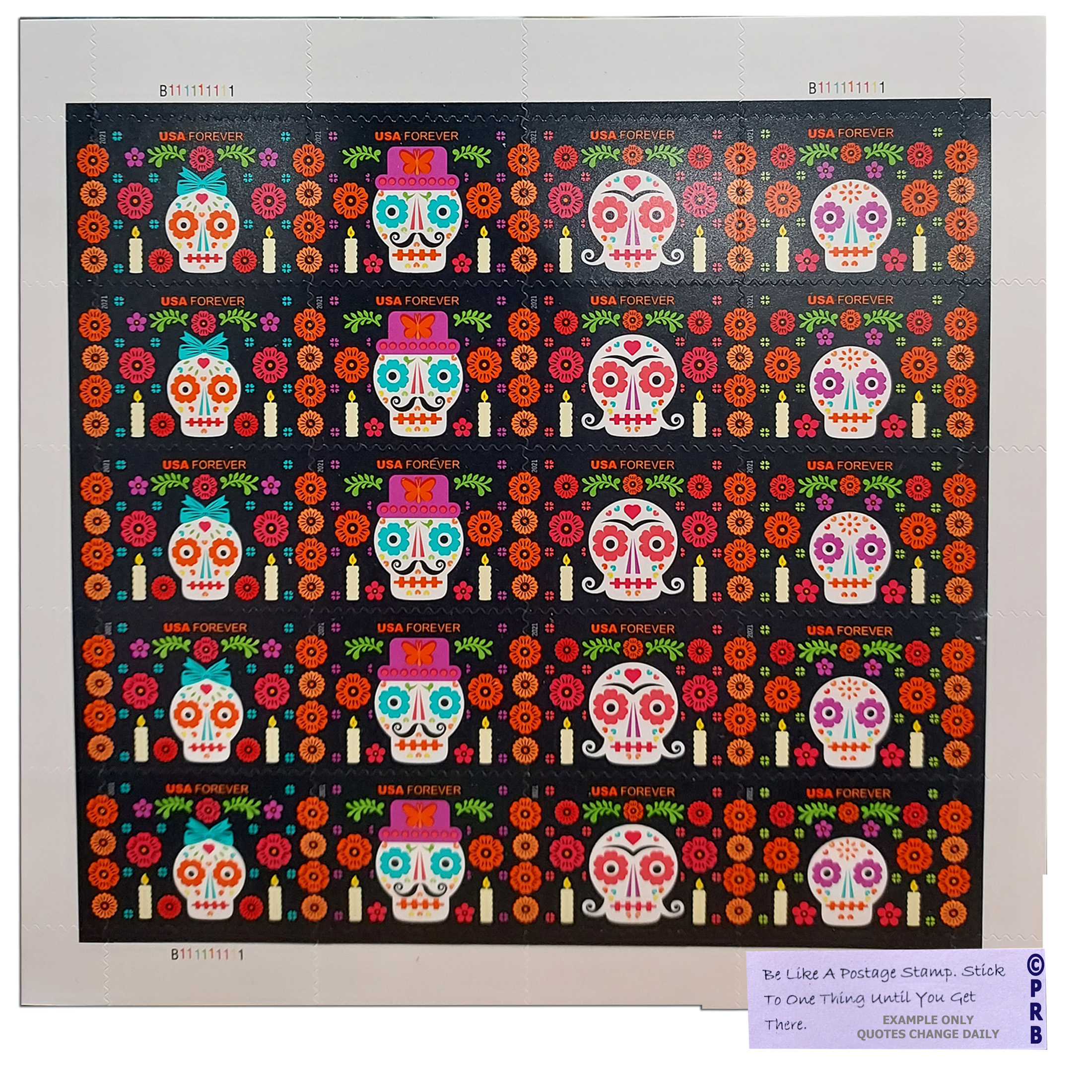 Day of the Dead USPS Forever Postage Stamp 1 Sheet of 20 US First Class ...