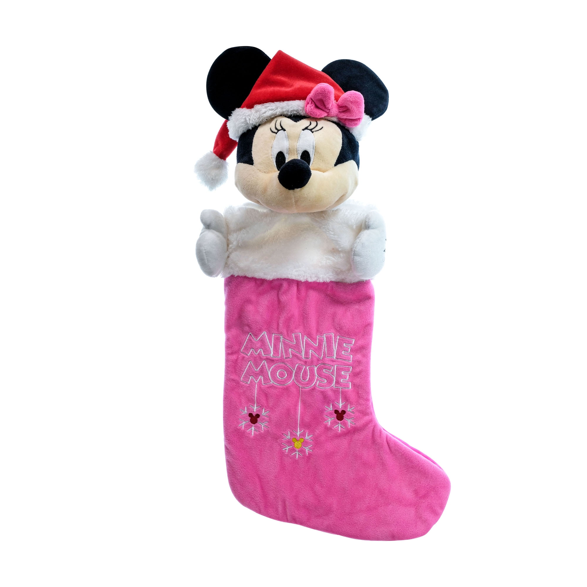 Disney Minnie Mouse 3D Plush Christmas Stocking, 20 inches Tall, Pink ...