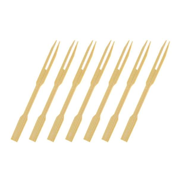 Disposable 80PCS Bamboo Catering Forks Fruit Stick Finger Food Pick ...