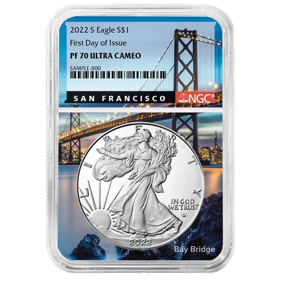 2022-S $1 1-oz Proof American Silver Eagle NGC PF70UC FDI Bay Bridge ...