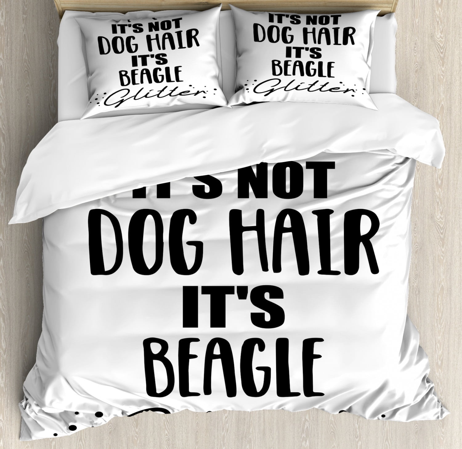 Beagle Duvet Cover Set Queen Size, Dog Lover Inspirational Motto Loving ...