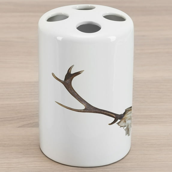 Antlers Ceramic Toothbrush Holder, Antlers of a Huge Stag Elk Skeleton ...