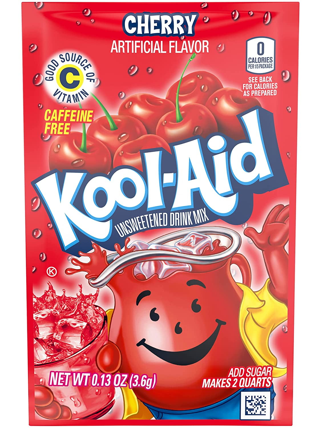 Kool-Aid Cherry mezcla de bebida suave sin endulzar, sobres de 0.13 ...