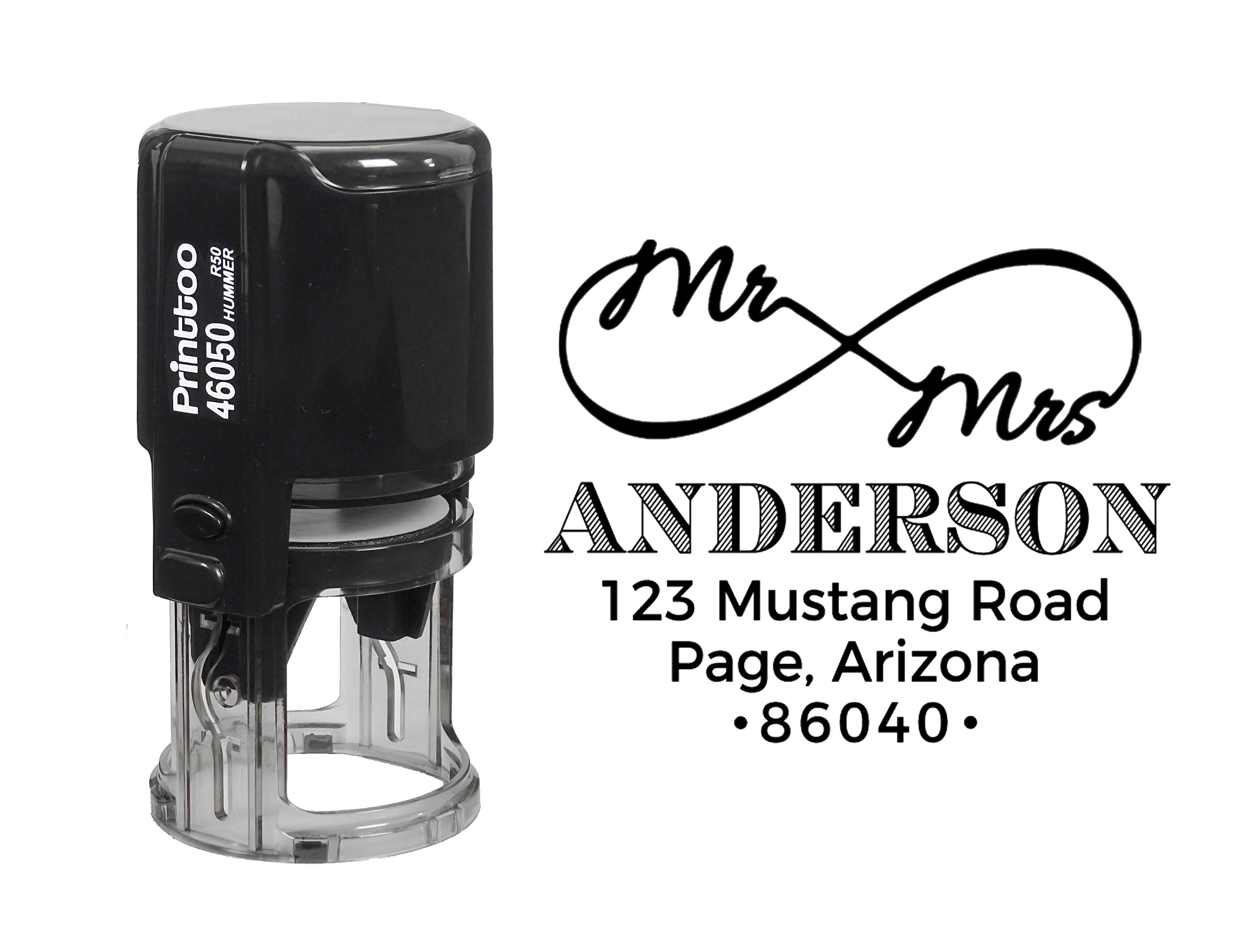 Printtoo Black Address Personalized Self Inking Address Heavy Duty ...