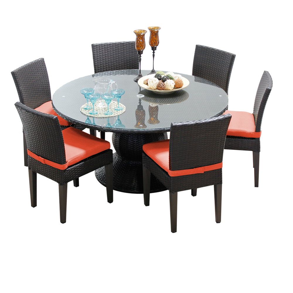 Pluto 60 Inch Outdoor Patio Dining Table With 6 Chairs - Walmart.com