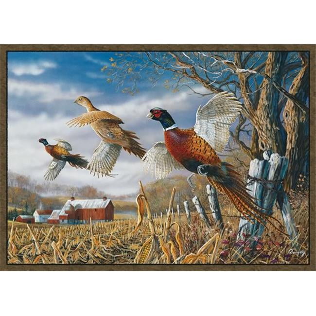 Custom Printed Rugs PHEASANTS Pheasants Wildlife Rug - Walmart.com