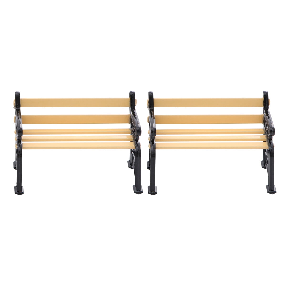 2pcs Mini House Bench Miniature Furniture Park Chair Garden Village ...