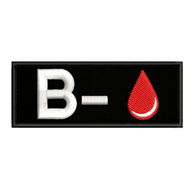 B Negative Blood Type Embroidered DIY Iron on or Sew-on Decorative ...