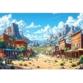 Cartoon Western Town Backdrop Photography West Cowboy City Town ...