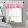 Curtain Valance for Windows, Sweet Home Quote Pink Ombre Wood Kitchen ...