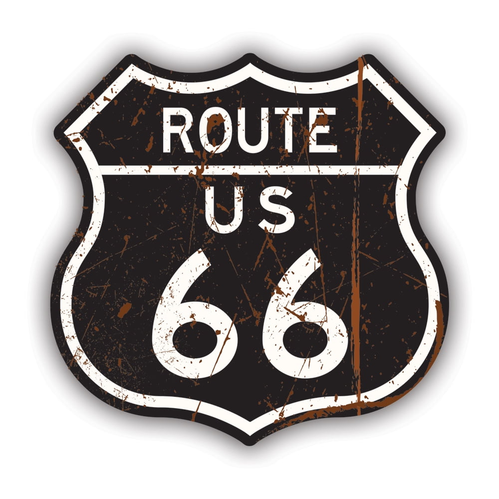 Vintage Route 66 Sign Sticker Decal - Self Adhesive Vinyl ...