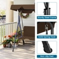 LOGYAT Outdoor Patio Swing Chair for 3 Adults, Heavy Duty Steel Stand ...