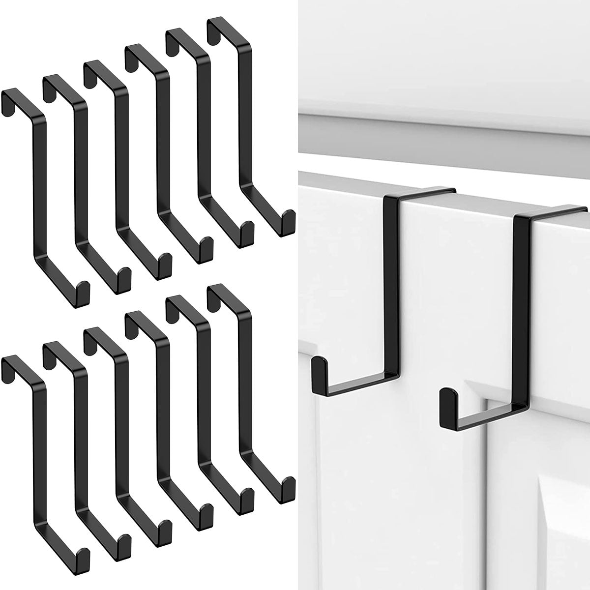 BUTORY 5/12Pcs Z-Shaped Door Hanger HookReversible Sturdy Metal Over ...