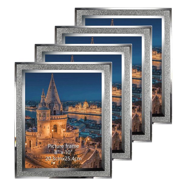 8x10 Picture Frames Set of 4, Glass Tabletop Photo Frame for Horizontal ...