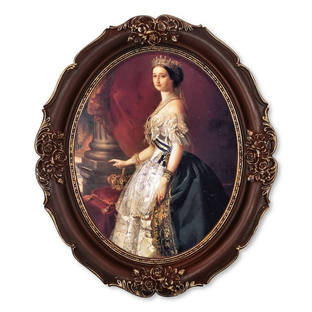 Oval Picture Frames 8x10 Photo Frame in Mahogany with Gold Trim ...