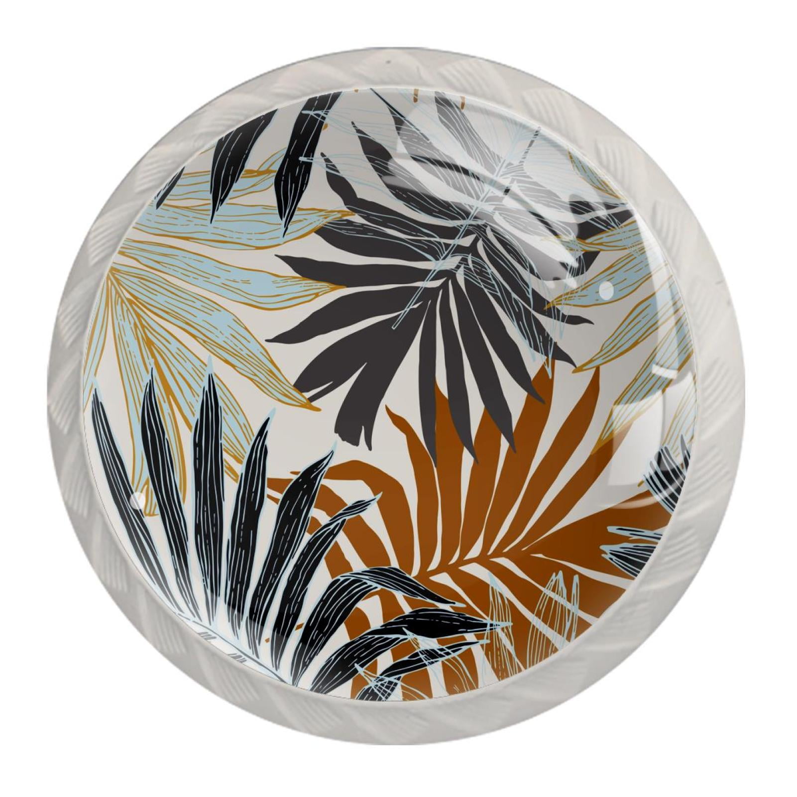 4 Pcs Retro Plant Leaves Knobs for Kitchen Cabinet Cupboard Dresser ...