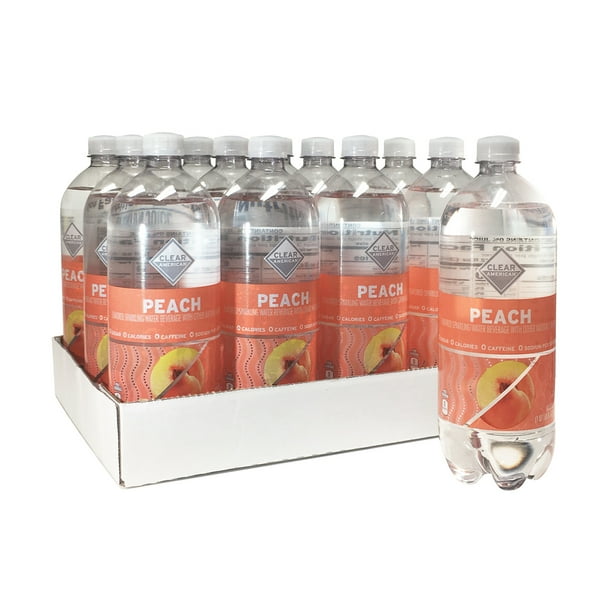 12-Pack, Clear American Peach Sparkling Water, 33.8 fl oz - Walmart.com ...