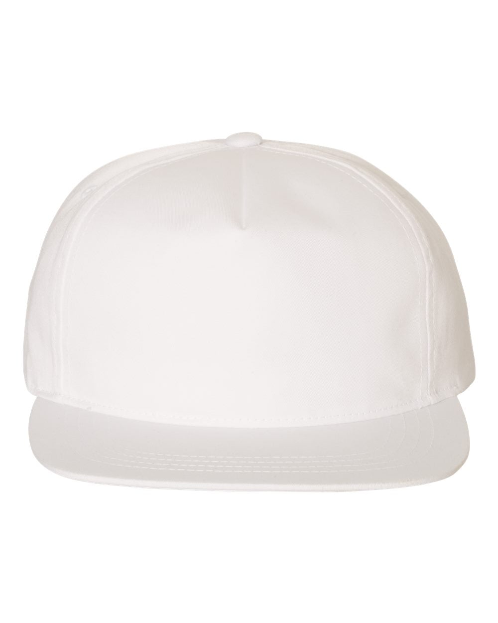 Yupoong Unstructured Five-Panel Snapback Cap (6502) White, Adjustable ...