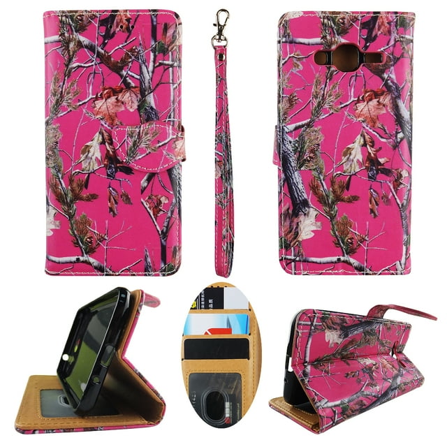 Camo Pink RT Wallet Folio Case for Samsung J3 J320 (2016) Fashion Flip ...