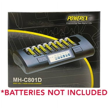 Maha PowerEx MH-C801D 1-Hr Eight Cell Charger - for 8xAA/AAA, Battery Deep-Conditioning, AC ...