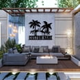 Custom Metal Beach Sign Wall Art Decor, Personalized Metal Palm Tree ...
