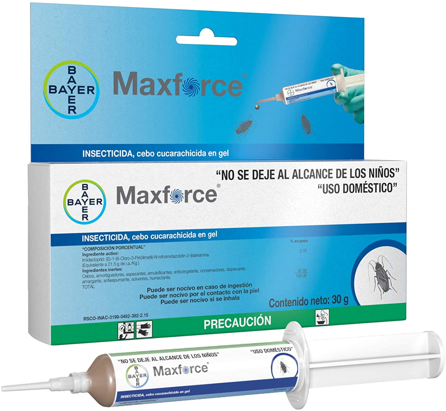 Maxforce bayer max force veneno para cucarachas jeringa de 30 gramos ...