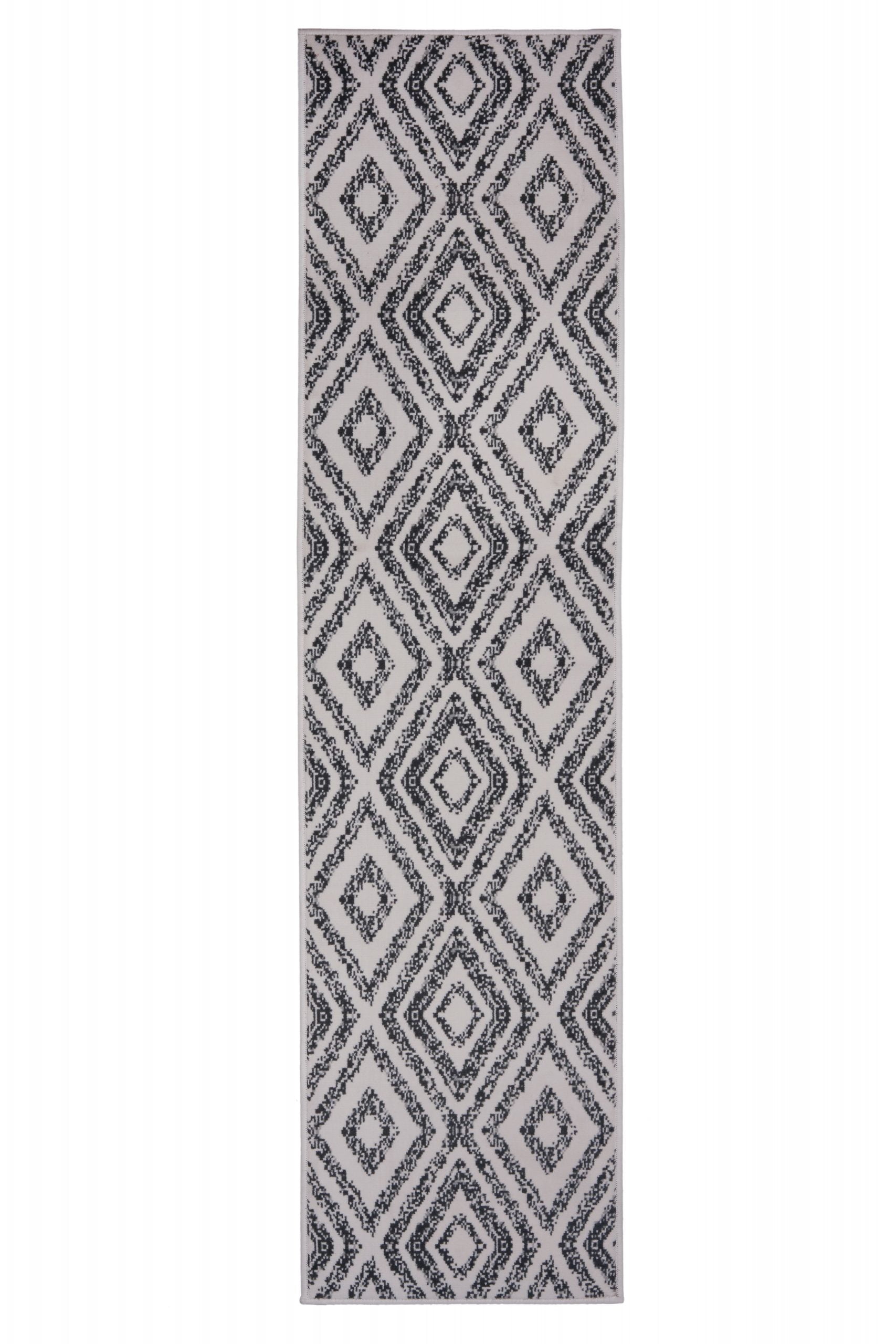 Furnish My Place Indoor Geometric Diamond Rug with Jute Backing Runner ...